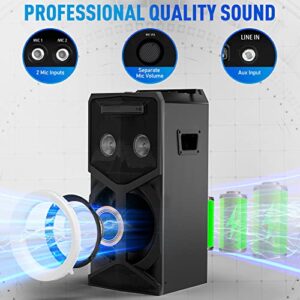 Pyle Karaoke Vibe PA Bluetooth Audio VIDEO/DVD Speaker System - 800W Multimedia CD/DVD Player for TV, Projectors, w/FM, USB, MIC, AUX, HDMI, RCA Inputs, Echo & LED Mode, w/Remote Control - PKRK270BT