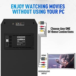 Pyle Karaoke Vibe PA Bluetooth Audio VIDEO/DVD Speaker System - 800W Multimedia CD/DVD Player for TV, Projectors, w/FM, USB, MIC, AUX, HDMI, RCA Inputs, Echo & LED Mode, w/Remote Control - PKRK270BT