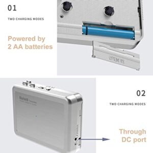 DIGITNOW! Bluetooth Walkman Cassette Player Bluetooth Transfer Personal Cassette, 3.5mm Headphone Jack and Earphones Included