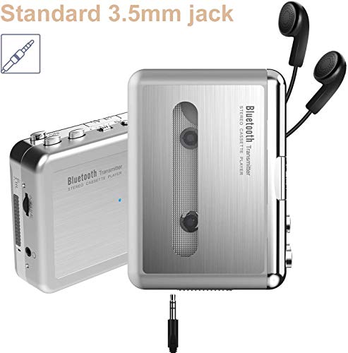 DIGITNOW! Bluetooth Walkman Cassette Player Bluetooth Transfer Personal Cassette, 3.5mm Headphone Jack and Earphones Included