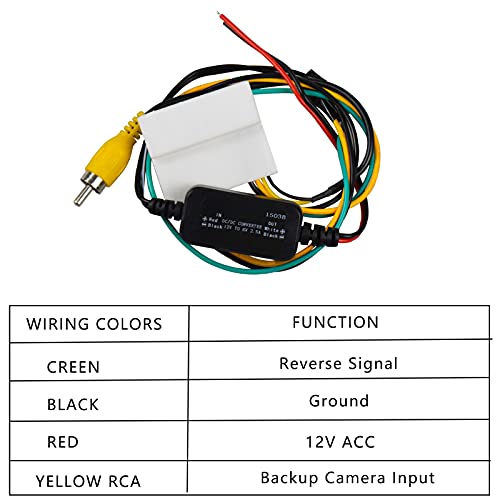 Backup Camera Retention Wire Harness UX-NI006 for Nissan Frontier Juke Rogue Sentra Cube Murano Quest Leaf ,Includes 12v to 6v Converter