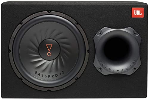 JBL SUBBP12AM - 450 Watts (150W RMS) 12” Amplified 12 in. Ported Subwoofer with Sub Level Control and Distortion Free Bass with Gravity Magnet Phone Holder Bundle