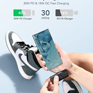 Small Portable Charger 5000mAh, Charmast Ultra-Compact 20W PD 18W QC 3.0 Fast Charging Power Bank Mini Battery Pack Compatible with iPhone 14/14 Pro Max/13/13 Pro Max, Samsung Galaxy S21, S20, S10, Mo