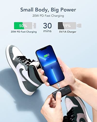 Small Portable Charger 5000mAh, Charmast Ultra-Compact 20W PD 18W QC 3.0 Fast Charging Power Bank Mini Battery Pack Compatible with iPhone 14/14 Pro Max/13/13 Pro Max, Samsung Galaxy S21, S20, S10, Mo