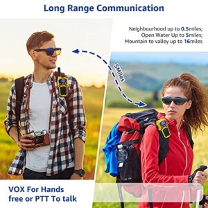 Long Range Walkie Talkies for Adults Kids,Handheld Two Way Radios Rechargeable Walkie-Talkies with NOAA Weather Alert Micro USB Charging for Family Camping, Hiking, Car Trip (Blue)