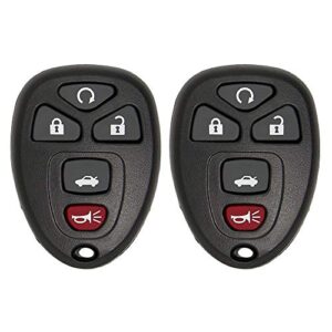 keyless2go replacement for keyless entry car key vehicles that use 5 button ouc60270 ouc60221, self-programming – 2 pack