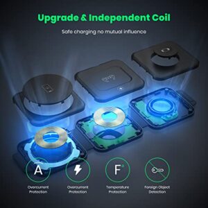 GEODMAER 3 in 1 Wireless Charger, Magnetic Foldable Fast Wireless Charging Station for Multiple Devices Compatible with iPhone 14 13 12 11/Pro/Pro Max/XS/XR, AirPods 3/2/Pro, iWatch 7/6/5/4/3/2