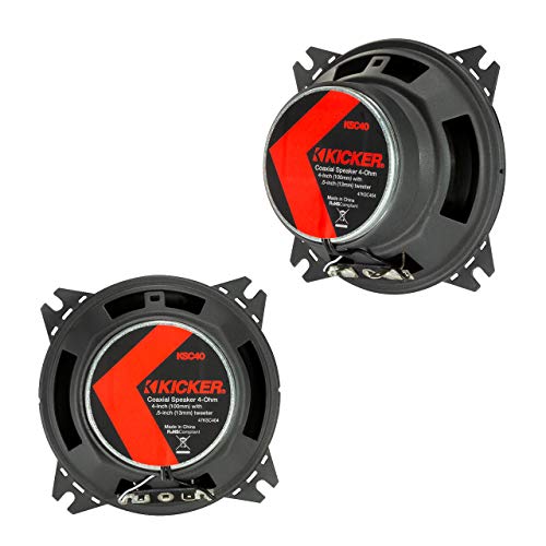 KICKER 47KSC404 KS Series 4" Coaxial Speakers with .5" Tweeters, 4ohm