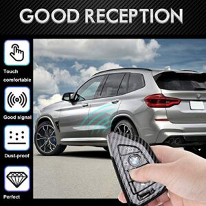 DOHON Carbon Fiber for BMW Key Fob Cover , 4 Buttons Keyless Entry Smart Remote Key Protective Case Holder, 1Pcs, Glossy Black