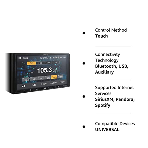 Alpine iLX-W650 2-DIN 7" Car Stereo, Apple CarPlay/Android Auto, SiriusXM Ready, AM/FM Radio & Bluetooth, PowerStack Compatible Head Unit, 6-Ch. Preamp Outputs (Stereo Only)