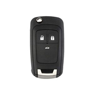 dewangli replacement flip folding key fob case cover fit for 2010 2011 2012 2013 2014 chevy chevrolet camaro cruze malibu equinox sonic impala remote key fob shell oht01060512 (3 button) (3 button)