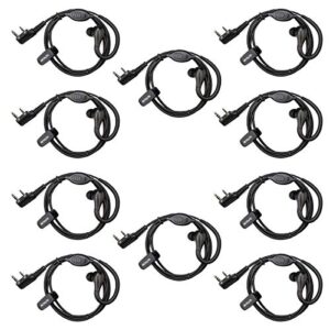 retevis rt22 walkie talkie earpiece with mic, compatible rt21 h-777 rt22s h-777s rt19 uv-5r arcshell ar-5 ar-6 two way radio, 2 pin anti falling off single wire earhook headset(10 pack)