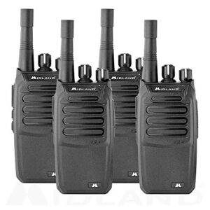 midland br200 two-way business band radio bundle – black (pack of 4)