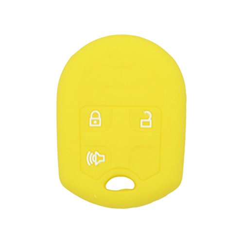 SEGADEN Silicone Cover Protector Case Holder Skin Jacket Compatible with FORD LINCOLN MERCURY 3 Button Remote Key Fob CV2709 Yellow