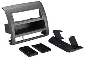 scosche ta2052b compatible with 2005-11 toyota tacoma din w/molded pocket dash kit black, silver