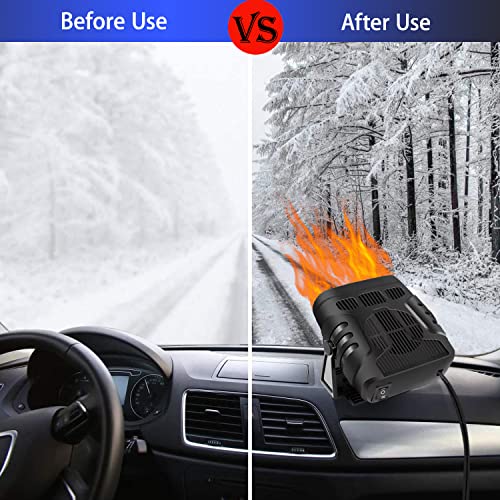 12V Car Heater Defroster,Upgraded 2 in 1 Auto Car Windshield Heater Cooling Fan Auto Defogger 360° Rotatable Fast Heating Quickly Defrost