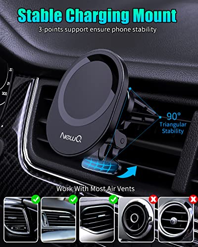 Magnetic Wireless 15W Max Car Charger and Mag-Safe Mount Hold for iPhone 12/13/ 14/Mini/pro/pro max Air Vent NewQ