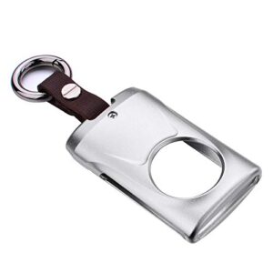 Royalfox 4 5 6 Buttons Luxury Aluminum Metal Key Fob case Cover for Cadillac SRX DTS STS XTS CTS Escalade ,Chevrolet C7 Corvette Silver