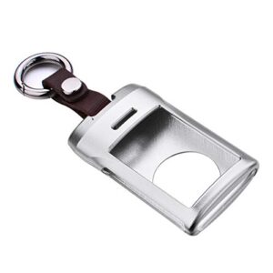 Royalfox 4 5 6 Buttons Luxury Aluminum Metal Key Fob case Cover for Cadillac SRX DTS STS XTS CTS Escalade ,Chevrolet C7 Corvette Silver