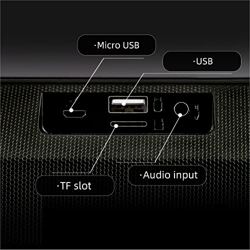 Portable Bluetooth Speakers with Light, Wireless Bluetooth Speaker，Wireless Bluetooth Speakers V5.1USB Card, Micro SD Card and FM Radio, Bluetooth for Outdoor, Indoor, Travel, Beach, Camping. (Black)