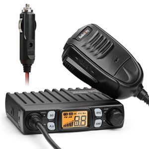 radioddity cb-27 pro 40-channel mini mobile cb radio with am/fm instant emergency channel 9/19, 4w power output, vox, rf gain, and handheld mic