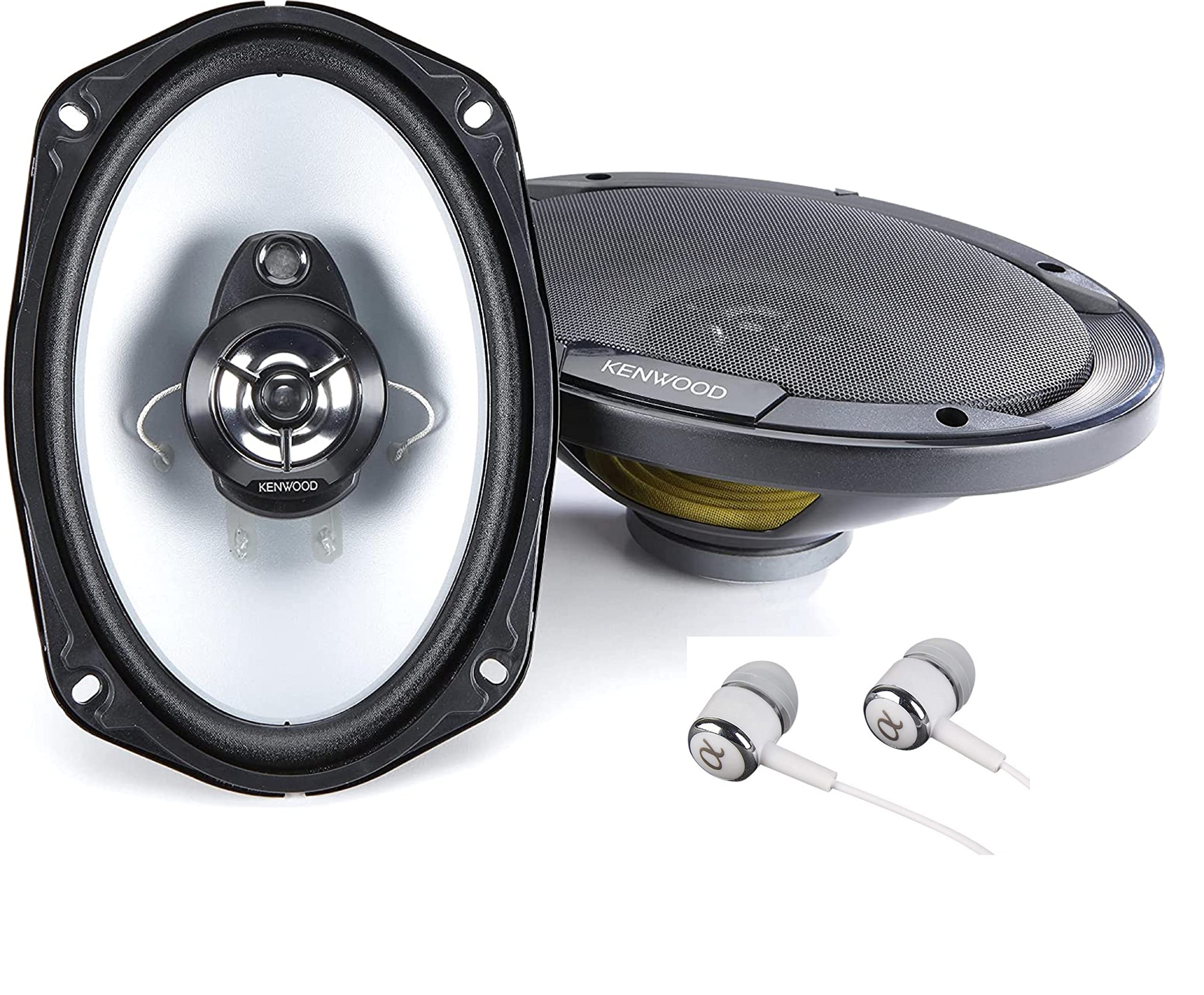 Kenwood KFC-6966S 800W Max 6" x 9" 3-Way 4 ohms impedance Car Stereo Coaxial Speakers Pair