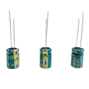 Cermant 100pcs 50V 100UF Capacitor 6X12mm(0.24x0.47in) High Frequency Aluminum Electrolytic Capacitors for TV, LCD Monitor, Radio, Stereo, Game