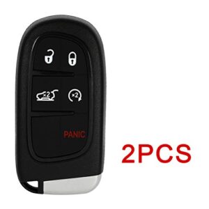 SCITOO 2pcs Keyless Entry Remote Key Fob SHELL CASE Replacement for Jeep for Cherokee 2014-2019 FCC GQ4-54T GQ454 5 Buttons Uncut Car Key