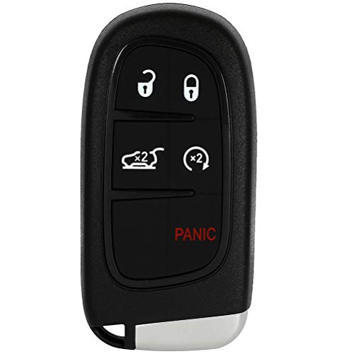 SCITOO 2pcs Keyless Entry Remote Key Fob SHELL CASE Replacement for Jeep for Cherokee 2014-2019 FCC GQ4-54T GQ454 5 Buttons Uncut Car Key