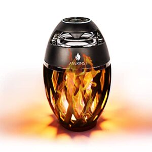 outdoor bluetooth speaker with flame atmosphere, electronics gifts for men, women, cool gadgets for porch garden parties, bt5.0, 5w stereo sound, waterproof wireless speaker with led torch light