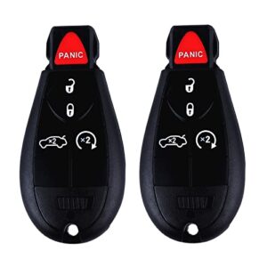 keyless remote smart replacement key fob fits for chrysler 300 2008-2014 challenger charger 2008-2014 grand cherokee 2008-2014 durango 2011-2013 magnum dodge 2008 m3n5wy783x, (433mhz) set of 2