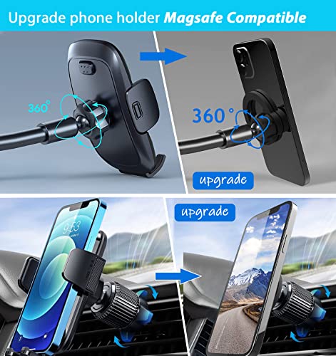 Magnetic Ball Mount Adapter Compatible with MagSafe, 360 Degree Rotate Mout Base Fit All 17mm/0.67inch Ball Joint Car Phone Holder, Compatible with All Phones