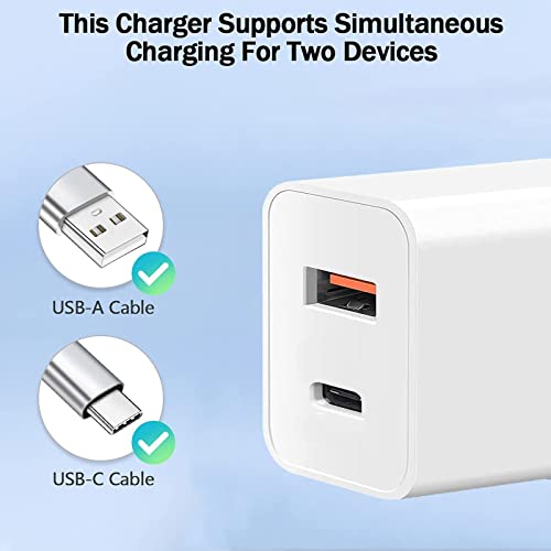 USB C Wall Charger, Geibiu 65W Dual Port PD 3.0 GaN Fast Charger with 6ft USB C to USB C Cable, Foldable Power Adapter for iPhone 13/13 Mini/13 Pro/13 Pro Max/12, Galaxy, iPad/iPad Mini and More