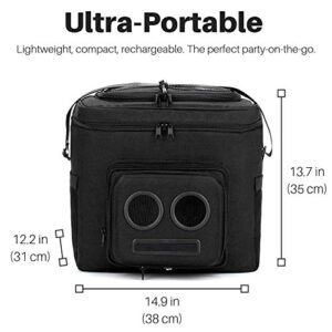 SUPER REAL The #1 Cooler with Speakers on Amazon. 20-Watt Bluetooth Speakers for Parties/Festivals/Boat/Beach. Rechargeable, Works with iPhone & Android (Black, 2023 Edition)