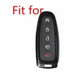 Sky Blue Silicone Fob Skin Key Cover for Lincoln Ford Escape Explorer Focus Taurus Flex 5 Buttons Fob Remote Keyless Entry Smart Key Case Shell Key Protector Key Jacket