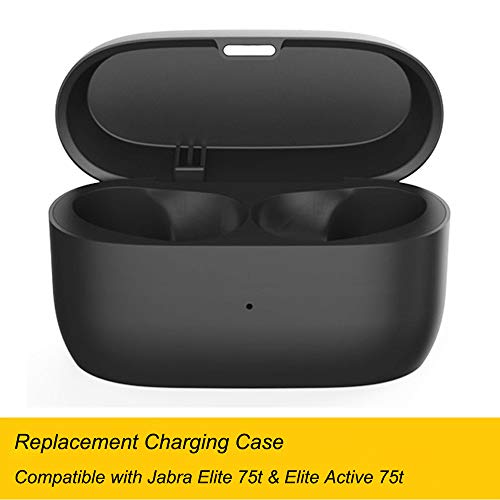 Replacement Charging Case Compatible with Jabra Elite Active 75t and Elite 75t, Charger Cradle Dock for Jabra Elite 75t / Elite Active 75t (Earbuds not Included, Black)