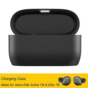 Replacement Charging Case Compatible with Jabra Elite Active 75t and Elite 75t, Charger Cradle Dock for Jabra Elite 75t / Elite Active 75t (Earbuds not Included, Black)