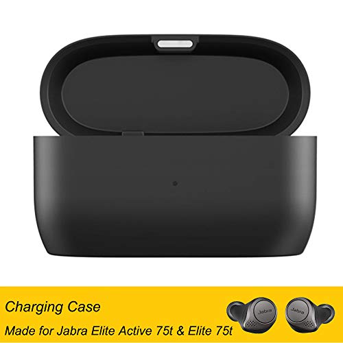 Replacement Charging Case Compatible with Jabra Elite Active 75t and Elite 75t, Charger Cradle Dock for Jabra Elite 75t / Elite Active 75t (Earbuds not Included, Black)