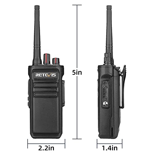 Retevis RB23 Long Range Walkie Talkies(IP67) with Mic(IP54), Adults High Power 2 Way Radios, Waterproof Dustproof, Shock Resistant, for Construction Jobsite Industrial (4 Pack)