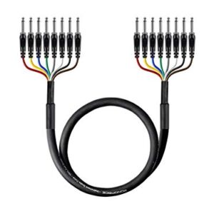 Monoprice 8-Channel 1/4 Inch TS Male to 1/4 Inch TS Male Snake 26AWG Cable C/d - 6 Feet with 8 Balanced Mono/Unbalanced Stereo Lines