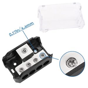 Seamaka 2PCS 4 Way Power Distribution Block,0/2/4 AWG Gauge in 4/8/10 Gauge Out,Amp Distribution Connecting Block for Car Audio Splitter O-072-2PCS