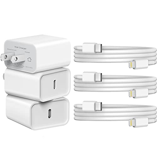 Charger for Apple iPhone iPad iTouch [Apple MFi Certified] 3-Pack 20W PD USB C Wall Fast Charger 6FT Charging Cable Compatible for iPhone 14/14 Pro Max/13 Pro/12 Pro Max/11 Pro Max/XS Max ipad itouch