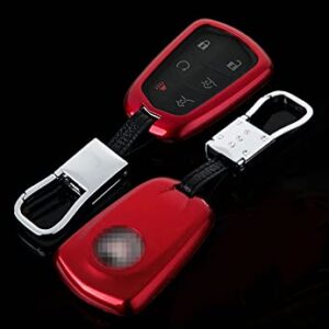 iJDMTOY Exact Fit Glossy Red Smart Key Fob Shell Cover Compatible With 2015-up Cadillac ATS CTS CT6 ELR XTS XT5 SRX Escalade (Please verify your actual key before buying)