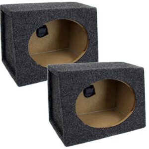 QPower Angled Style 6 x 9 Inch Car Audio Speaker Box Enclosures, 2 Speaker Boxes