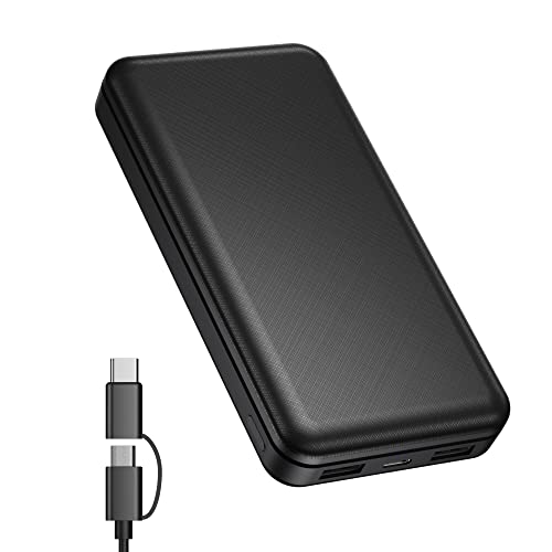 26800mAh Power Bank 2 Outputs&2 Inputs Portable Charger Ultra-High Capacity Battery Pack with 2 in 1 Cable External Battery Power Bank for iPhone iPad Samsung Pixel Camera Switch Fans Flashlighs