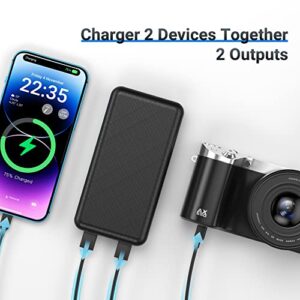 26800mAh Power Bank 2 Outputs&2 Inputs Portable Charger Ultra-High Capacity Battery Pack with 2 in 1 Cable External Battery Power Bank for iPhone iPad Samsung Pixel Camera Switch Fans Flashlighs