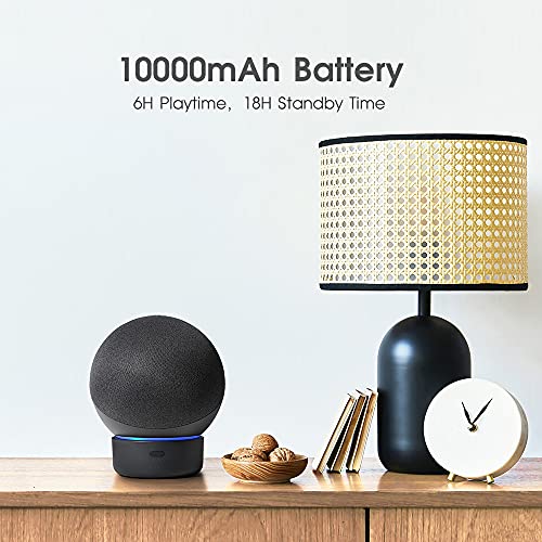 GGMM E4 Battery Base for 4th Generation, Work with Smart Speaker 4th Gen with Premium Sound, Make 4th Gen Portable, 10000 Battery Capacity Rechargeable Battery Stand, Black (Not Include The Speaker)