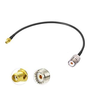 bingfu ham radio antenna adapter sma female to uhf so239 female rg58 coaxial jumper cable 30cm 12 inch for ham two way radio walkie talkie kenwood wouxun baofeng bf-f8hp uv-5r uv-82 bf-888s gt-3