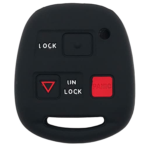 Pack 2 Silicone Key Fob Cover Case fit for Lexus ES GS GX is LS LX RX SC ES300 ES330 IS330 RX350 GX470 IS300 IS330 RX400h Keyless Entry Remote Key Fob (Black)