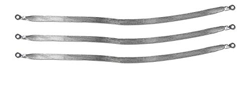 24" x 1/2" Braided Ground Straps (1/4" Ring to 1/4" Ring)-3pcs | Made in USA